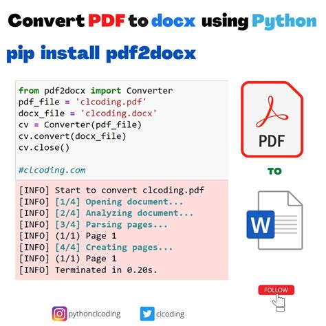 Python Coding On Linkedin Convert Pdf To Docx Using Python 2
