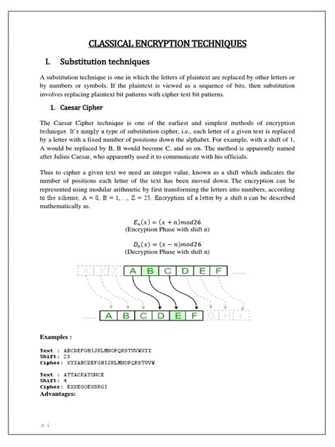 caesar cipher pdf cipher encryption