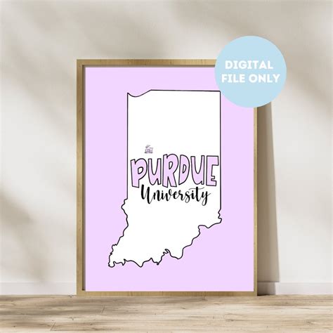 Purdue University Map Wall Art Fun Purdue Art Purdue Room Decor Etsy