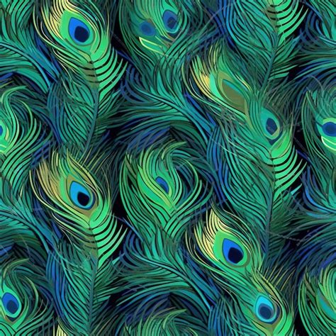 Premium Ai Image Peacock Feathers Pattern