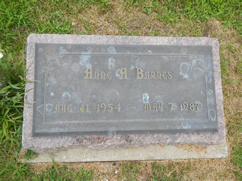 Anne Adele Barnes 1954 1987 Find A Grave Memorial