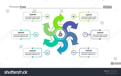 Six Arrows Process Chart Slide Template Stock Illustration 1730314162 Shutterstock