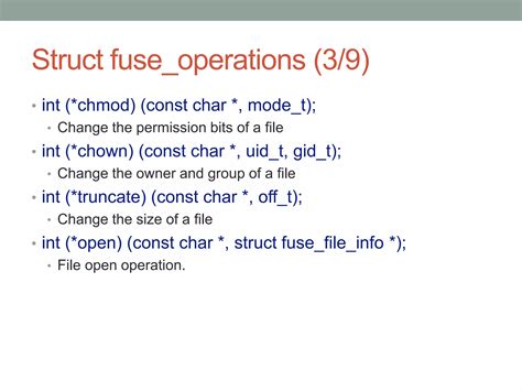 Fuse Filesystem In User Space Pptx