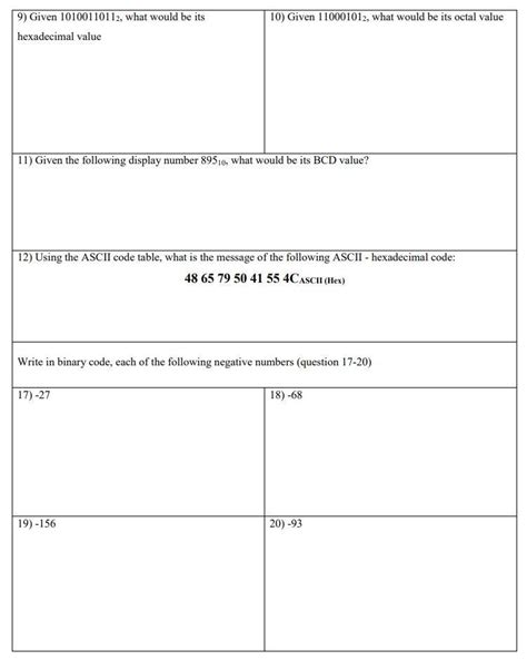 Solved 11 Given The Following Display Number 89510 What