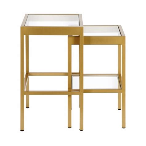 Pemberly Row Modern Brass Gold Finish Nested Side Tables 1 Ralphs