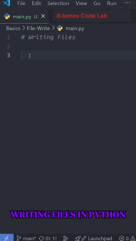 How To Write Files In Python 👇👇jamescodelab Code Efficiency