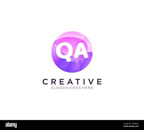 Qa Initial Logo With Colorful Circle Template Stock Vector Image And Art Alamy