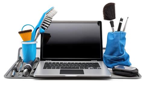 Premium Photo Isolated Computer Cleaning Kit On White Background