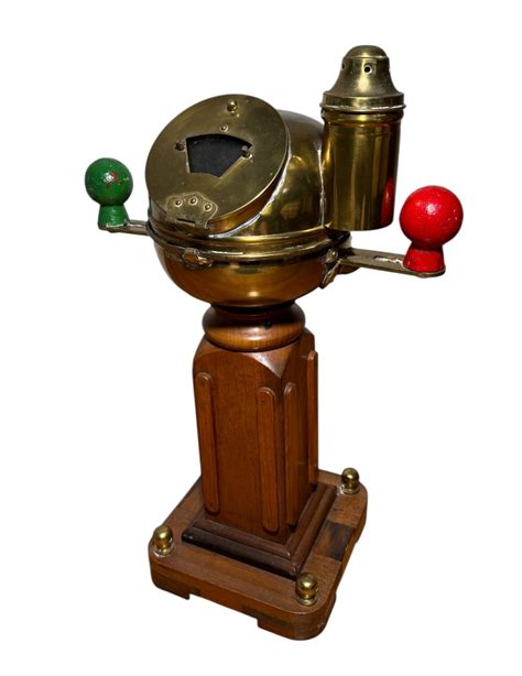 Maritime Ships Binnacle Brass Compass With Iron Correcting Spheres Nr
