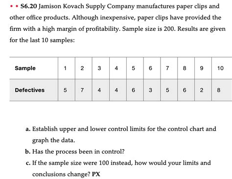 Solved • • S6 20 Jamison Kovach Supply Company Manufactures
