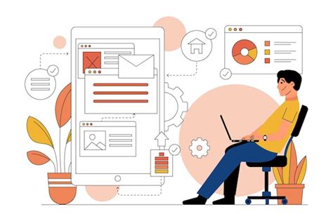 Premium Vector Illustration Designer Test Framework Ui