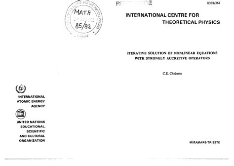 Pdf Iterative Solution Of Nonlinear Equations With Strongly Accretive Operators In Banach Spaces