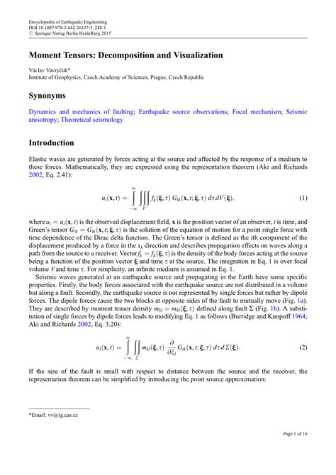 Pdf Moment Tensors Decomposition And Visualization
