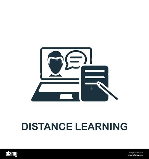 Distance Learning Icon Monochrome Simple E Learning Icon For Templates Web Design And