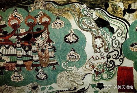 敦煌飞天壁画欣赏 美天墙绘壁画 知乎