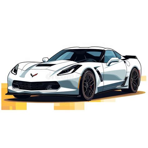 Stunning Chevrolet Corvette White Silhouette Image Creation Service