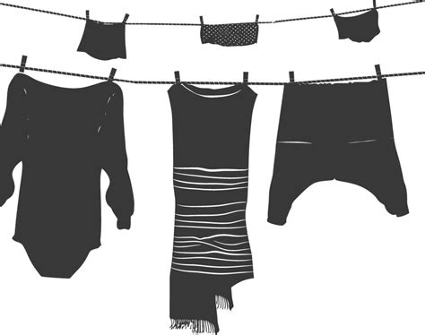 Silhouette Clothesline For Hanging Clothes Black Color Only 43761789