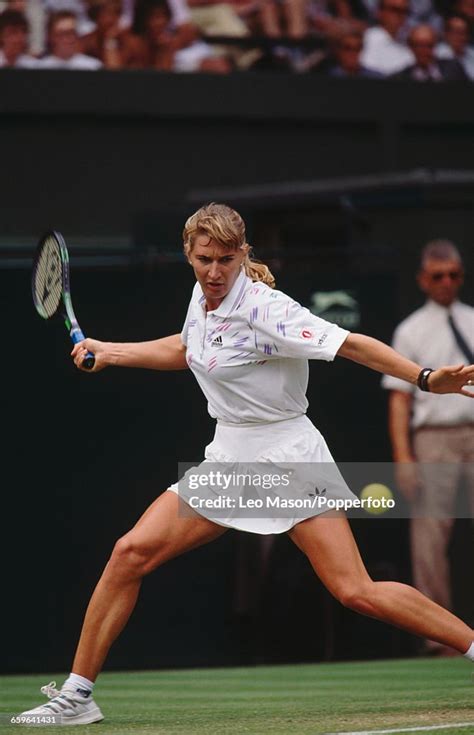German Tennis Player Steffi Graf Pictured In Action During Progress