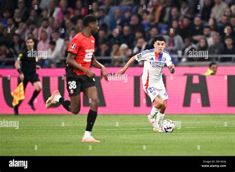 23 Thiago Almada Ol During The Ligue 1 Mcdonalds Match Between Lyon And Rennes At Groupama