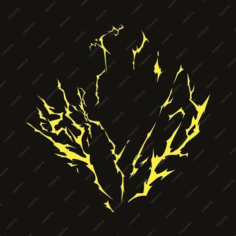 Premium Vector Lightning Impact Energy Effect Cartoon