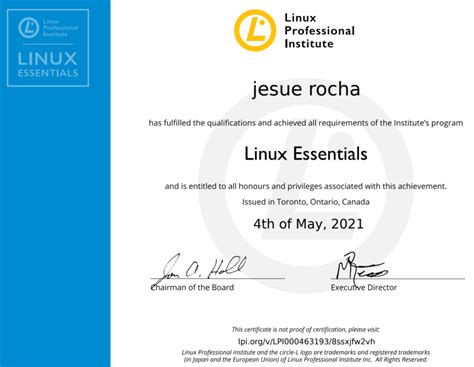 Le 1 Linux Essentials 010 160 Certificate Jrs Misfire Code