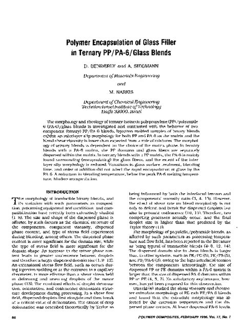 Pdf Polymer Encapsulation Of Glass Filler In Ternary Pppa 6glass Blends