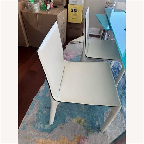 Matteograssi White Leather Dining Chairs Aptdeco