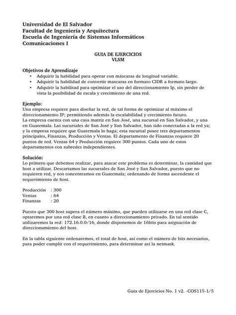Guia Ejercicios Pdf Redes De Computadoras Informática