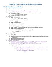 Module Multiple Regression Models Docx Module Two Multiple Regression Models