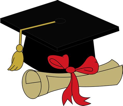 Graduate Black Cap With Diploma Free Vector