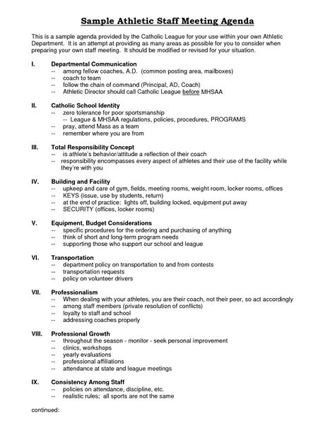 Sports Team Meeting Agenda Template Invitation Template Ideas
