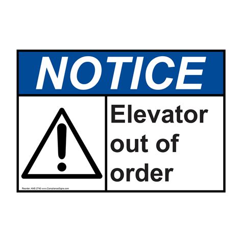 Elevator Out Of Order Sign Printable Printable Templates