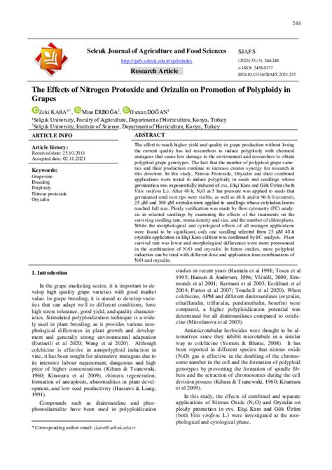 Pdf The Effects Of Nitrogen Protoxide And Orizalin On Promotion Of