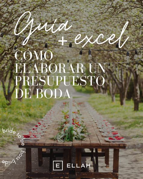 GuÍa Excel Cómo Elaborar Un Presupuesto De Boda Ellahbox