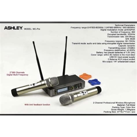 Jual Mic Wireless Ashley Mc Pro Original Mcpro Terbaik Best Seller Shopee Indonesia