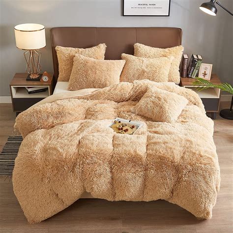 Bleum Cade Luxury Fluffy Fuzzy King Bedding Comforter Set3 Pieces