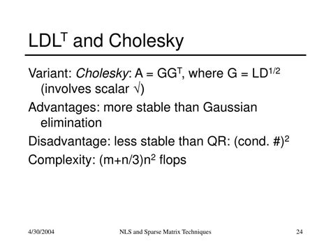 Ppt Non Linear Least Squares And Sparse Matrix Techniques
