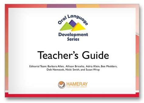 Free Oral Language Development Series Teachers Guide
