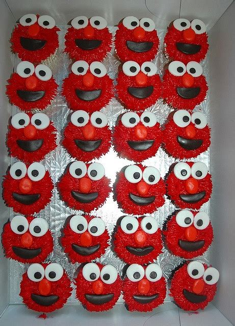 Elmo Cupcakes Elmo Cupcakes Sesame Street Birthday Party Cookie