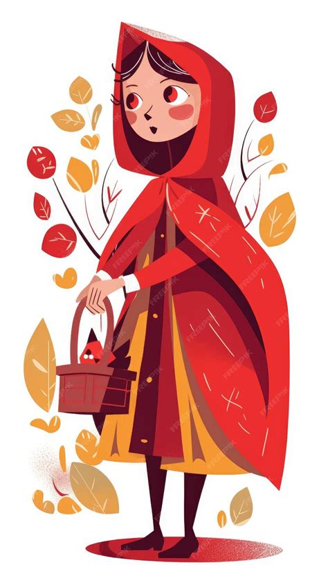 Caperucita Roja Cuento De Hadas Personaje Dibujos Animados Ilustración