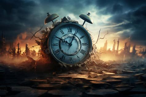 An Alarm Clock Heralds A Doomsday Climax Stock Illustration