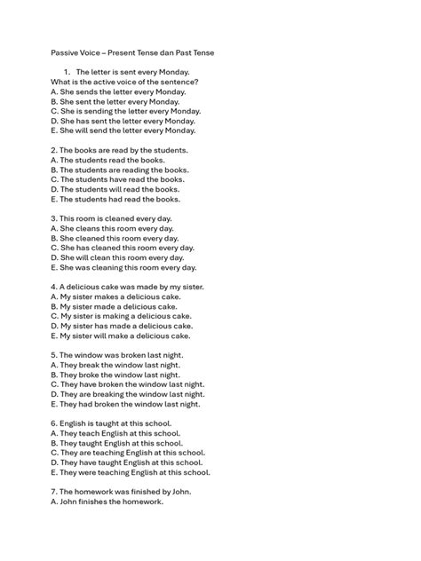 Latihan Soal Passive Voice Pdf Linguistics