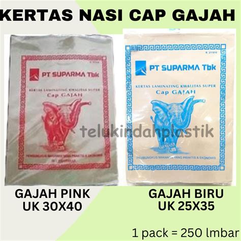Jual Kertas Nasi Cap Gajah Pink And Biru Kertas Nasi Cokelat Besar Kertas Minyak Isi 250