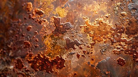 The Surface Of Copper Shows Faint Traces Of Its Original Golden Sheen Now Faded And Speckled