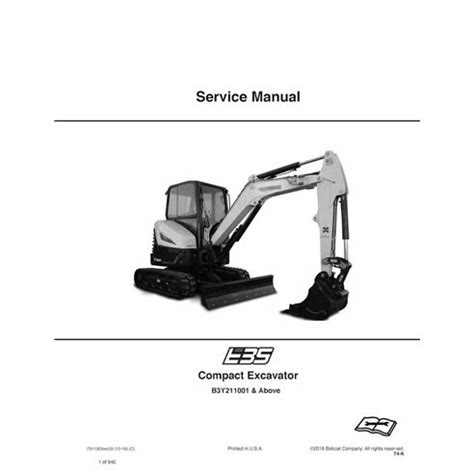 Manual De Serviço Em Pdf Da Escavadeira Compacta Bobcat E35