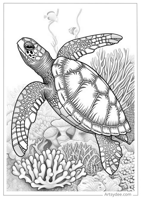 Cute Turtle Coloring Pages