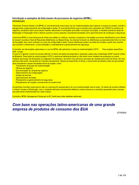 Exemplo De Lista Mestre Sap Bpml Download Grátis Pdf Microsoft