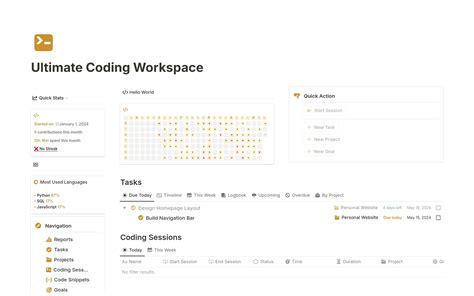 ultimate coding workspace github style grid template notion marketplace