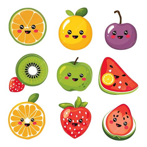 Happy Fruit Faces Flat Stickers Pineapple Fruit Juice Pineapple