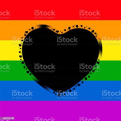 Background With Rainbow Flag And Heart Symbol Stock Illustration